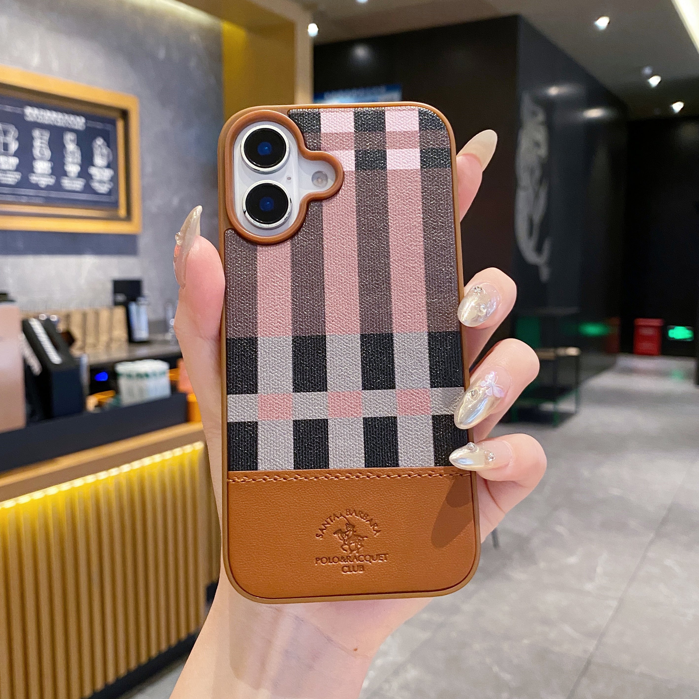 Apple iPhone 16 Series Branded Premium Polo Leather Back Case - Brown ...